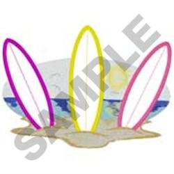 Surfboard Applique Embroidery Design | EmbroideryDesigns.com