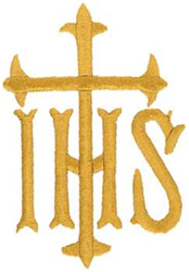 IHS Cross Embroidery Design | EmbroideryDesigns.com