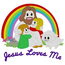 Jesus Loves Me Embroidery Design | EmbroideryDesigns.com