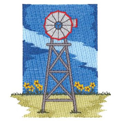 Country Windmill Embroidery Design | EmbroideryDesigns.com