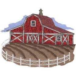 Barn And Fence Embroidery Design | EmbroideryDesigns.com