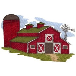 Barn Embroidery Design | EmbroideryDesigns.com