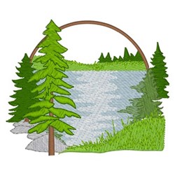 Lake Scene Embroidery Design | EmbroideryDesigns.com