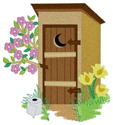 Spring Outhouse Embroidery Design | EmbroideryDesigns.com