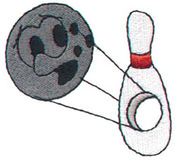 Ball Thru Pin Embroidery Design | EmbroideryDesigns.com