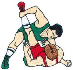 Wrestlers Embroidery Design | EmbroideryDesigns.com