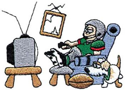 Armchair Quarterback Embroidery Design | EmbroideryDesigns.com