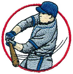 Baseball Batter Embroidery Design | EmbroideryDesigns.com