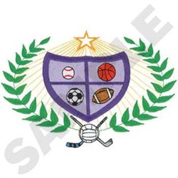 All Sports Crest Embroidery Design | EmbroideryDesigns.com