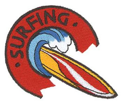 Surfing Embroidery Design | EmbroideryDesigns.com