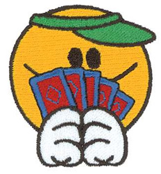 Card Dealer Smiley Embroidery Design | EmbroideryDesigns.com