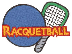 Racquetball Logo Embroidery Design | EmbroideryDesigns.com