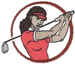 Lady Golfer Embroidery Design | EmbroideryDesigns.com