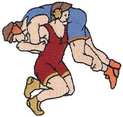 Wrestlers Embroidery Design | EmbroideryDesigns.com