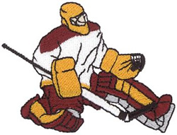 Hockey Goalie Embroidery Design | EmbroideryDesigns.com