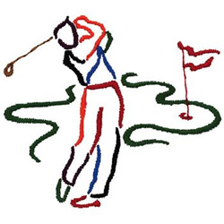 Golfing Outline Embroidery Design | EmbroideryDesigns.com