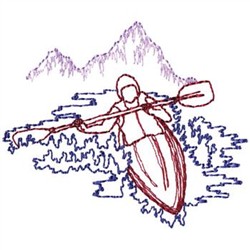 Kayaking Embroidery Design | EmbroideryDesigns.com