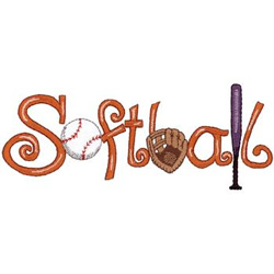Softball Embroidery Design | EmbroideryDesigns.com