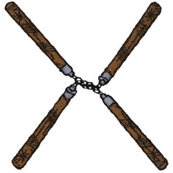 Two Nunchucks Embroidery Design | EmbroideryDesigns.com