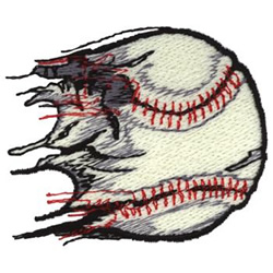 Ripped Baseball Embroidery Design | EmbroideryDesigns.com