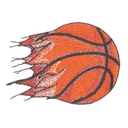 Ripped Basketball Embroidery Design | EmbroideryDesigns.com