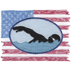 American Swimming Embroidery Design | EmbroideryDesigns.com