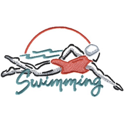Swimming Embroidery Design | EmbroideryDesigns.com