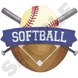 Softball Embroidery Design | EmbroideryDesigns.com