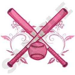 Girls Softball Embroidery Design | EmbroideryDesigns.com