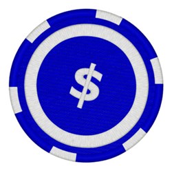 Poker Chip Embroidery Design | EmbroideryDesigns.com