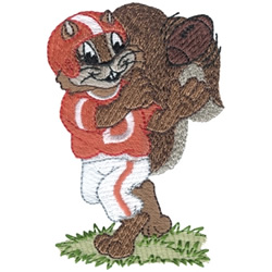 Football Squirrel Embroidery Design | EmbroideryDesigns.com