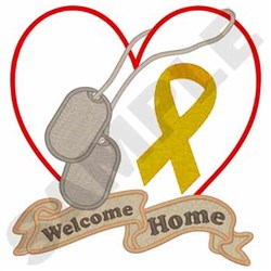 Welcome Home Heart Embroidery Design | EmbroideryDesigns.com