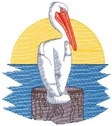 Large Pelican Embroidery Design | EmbroideryDesigns.com
