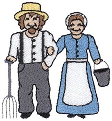 Amish Couple Embroidery Design | EmbroideryDesigns.com