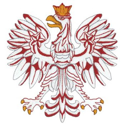 White Polish Eagle Embroidery Design | EmbroideryDesigns.com