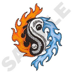 Flaming Yin Yang Embroidery Design | EmbroideryDesigns.com