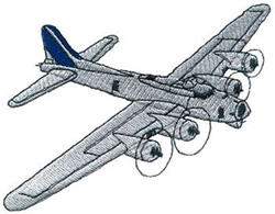 B-17 Bomber Embroidery Design | EmbroideryDesigns.com