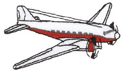 DC-3 Aircraft Embroidery Design | EmbroideryDesigns.com