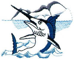 White Marlin Embroidery Design | EmbroideryDesigns.com