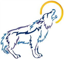 Large Howling Wolf Embroidery Design | EmbroideryDesigns.com