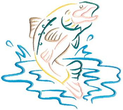 Colorful Rainbow Trout Embroidery Design | EmbroideryDesigns.com