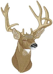 Mule Deer Head Embroidery Design | EmbroideryDesigns.com