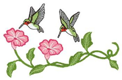 Hummingbirds Embroidery Design | EmbroideryDesigns.com