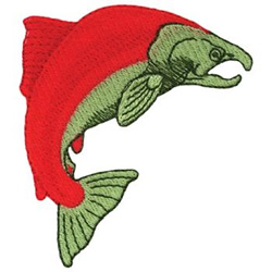 Sockeye Salmon Embroidery Design | EmbroideryDesigns.com