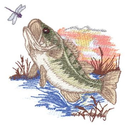 Largemouth Bass Embroidery Design | EmbroideryDesigns.com