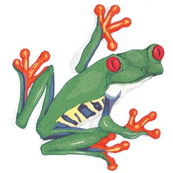 Red Eyed Tree Frog Embroidery Design | EmbroideryDesigns.com