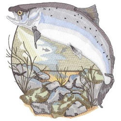 Salmon Embroidery Design | EmbroideryDesigns.com