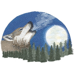 Howling Wolf Embroidery Design | EmbroideryDesigns.com
