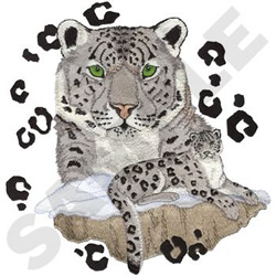 Snow Leopard Embroidery Design | EmbroideryDesigns.com