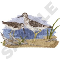 Sandpiper Scene Embroidery Design | EmbroideryDesigns.com
